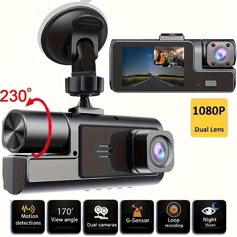 Dash Cam Front and Inside, HD 1080P Recording Car DVR Cam with 170 ...