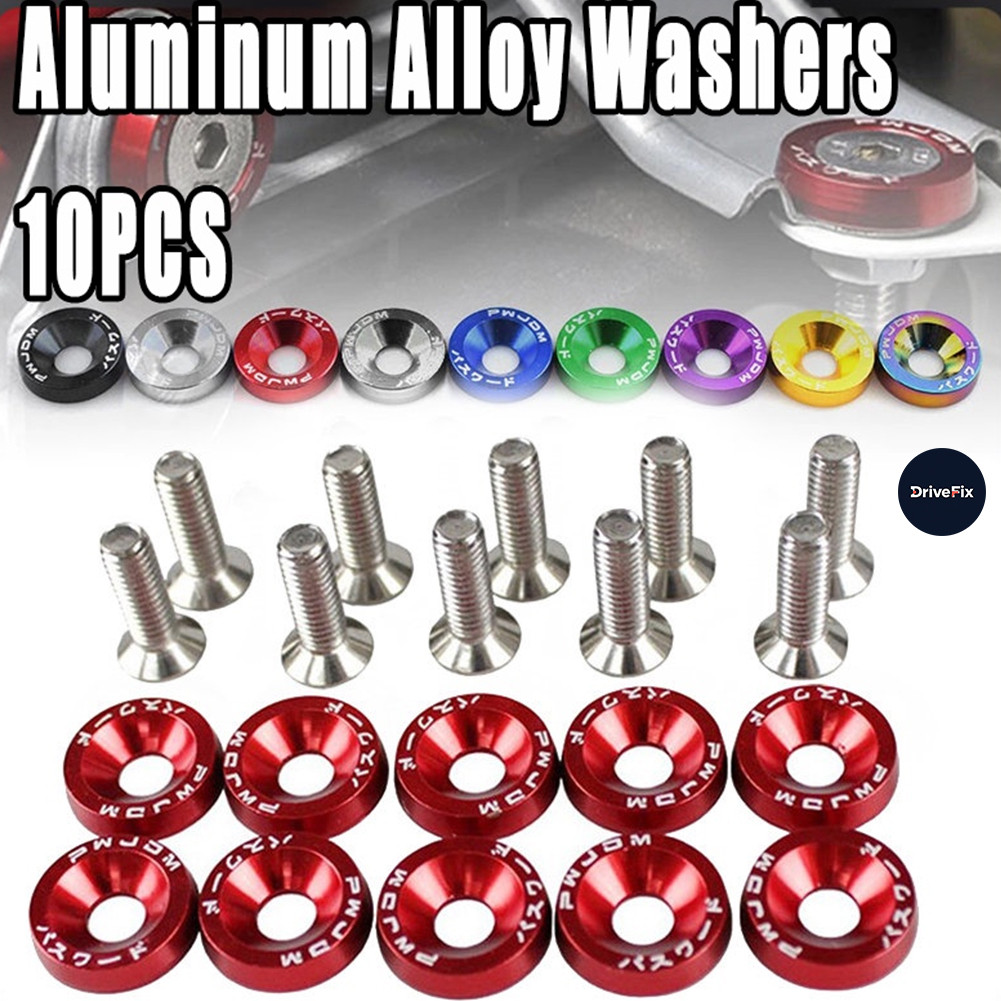 10Pcs/Pack M6 Jdm Style Fender Washers Aluminum Alloy Washers and Steel ...