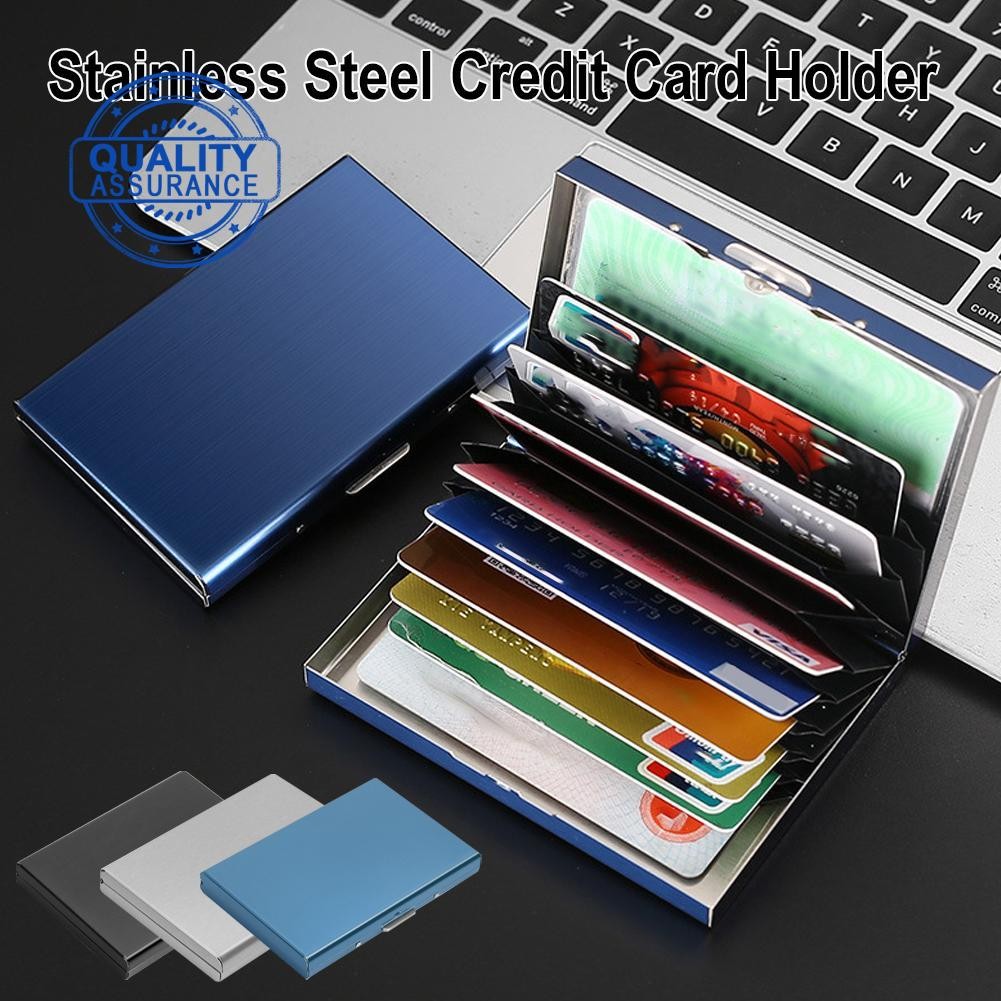 Stainless Steel Card Holder 6 Cards/10 Cards Metal Box Card Z0v1 ...