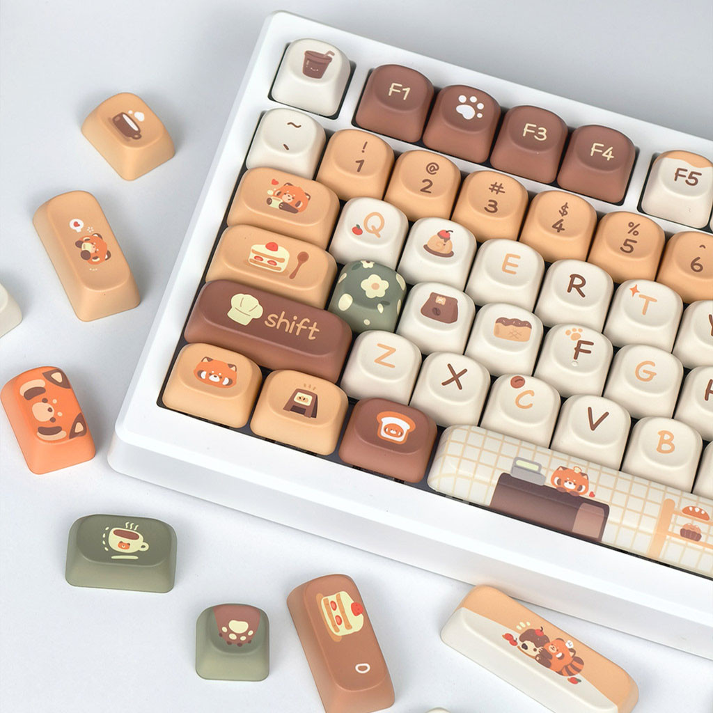 Red Panda Cafe Keycaps MOA Profile 120+ Keys PBT Dye Sublimation MAD 68 ...