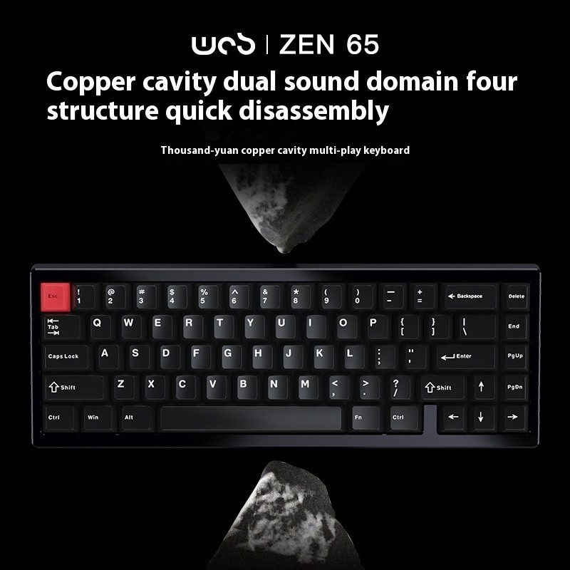 WOB ZEN65 Aluminum Wireless Mechanical Keyboard 65% Hot swappable RGB ...