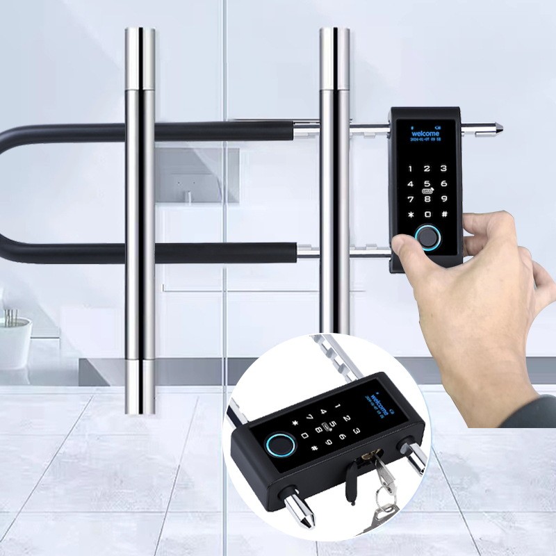 U Smart Fingerprint Password Lock for Glass Doors, Shop Doors, Sliding ...