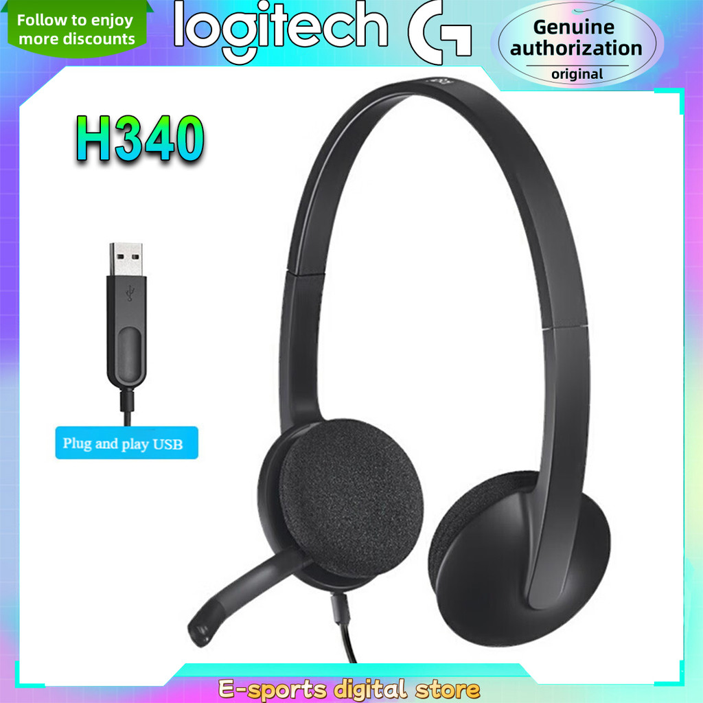 Logitech H340 USB Headset Stereo USB Headset for PC Windows and Mac ...