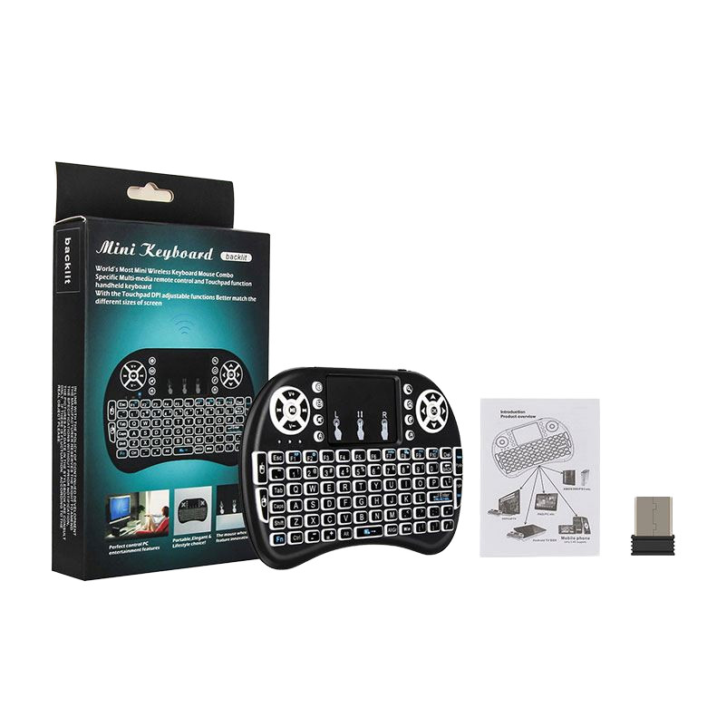 Classic mini wireless I8 keyboard with RGB LED control, compatible with ...