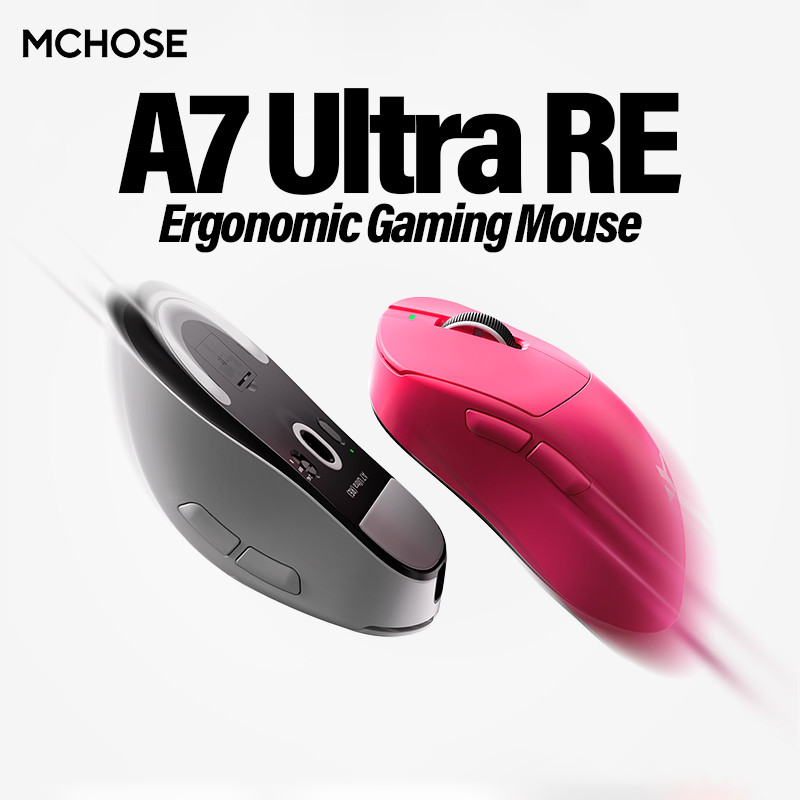 MCHOSE A7 Ultra RE Gaming Mouse Tri-mode Dual 8KHz Polling Rate PAW3950 56g Lightweight ...