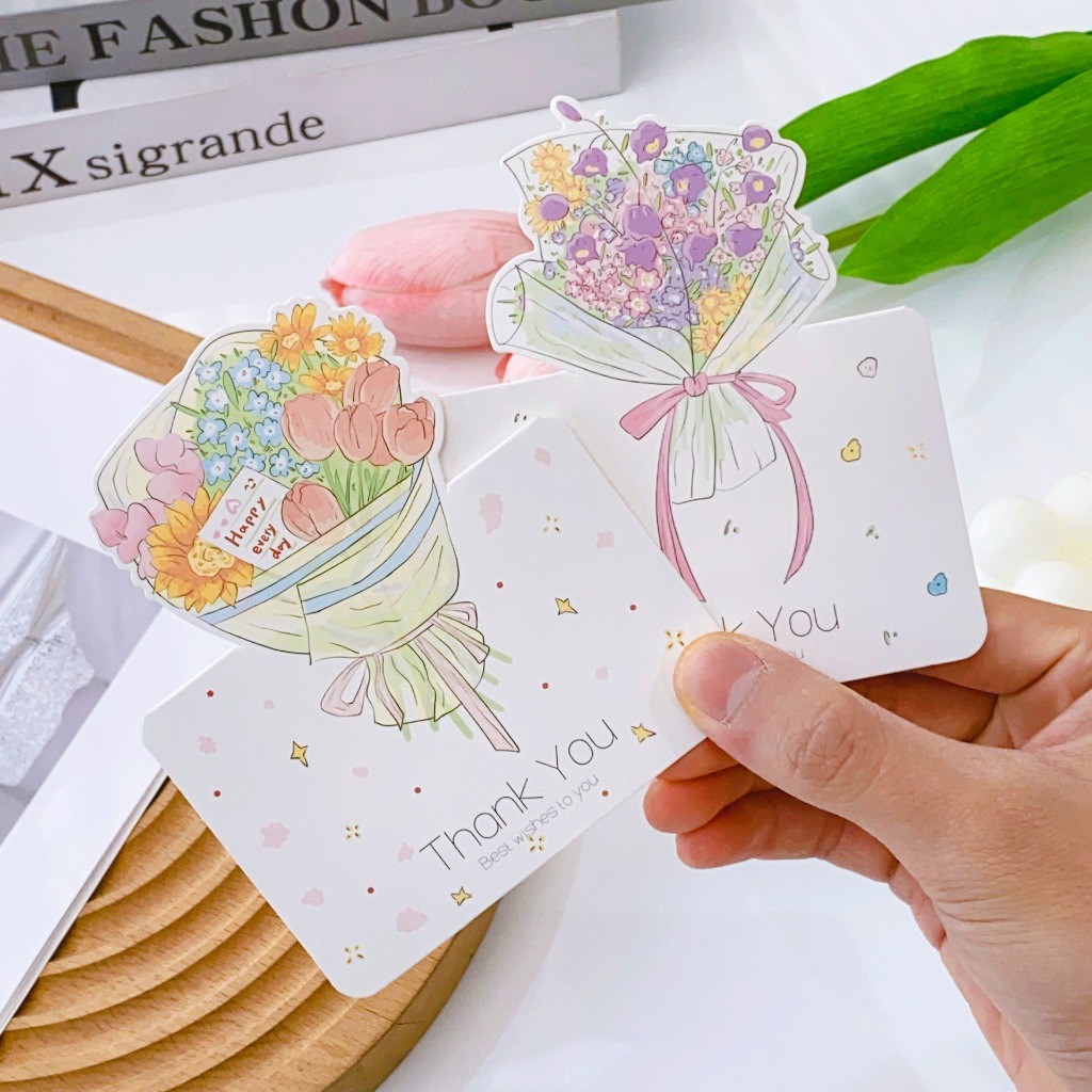 MINI Greeting CARD for Flower Bouquets Thank You Edition Gift/ | Shopee ...
