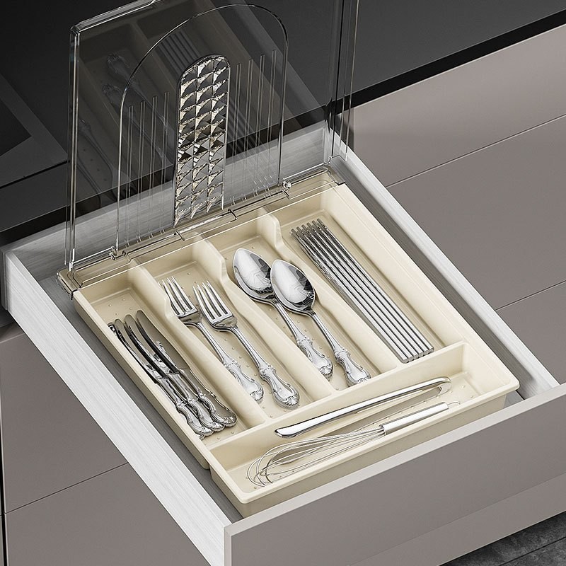 Silverware Storage Organizer,Cutlery Organizer With Cover,Spoon And ...