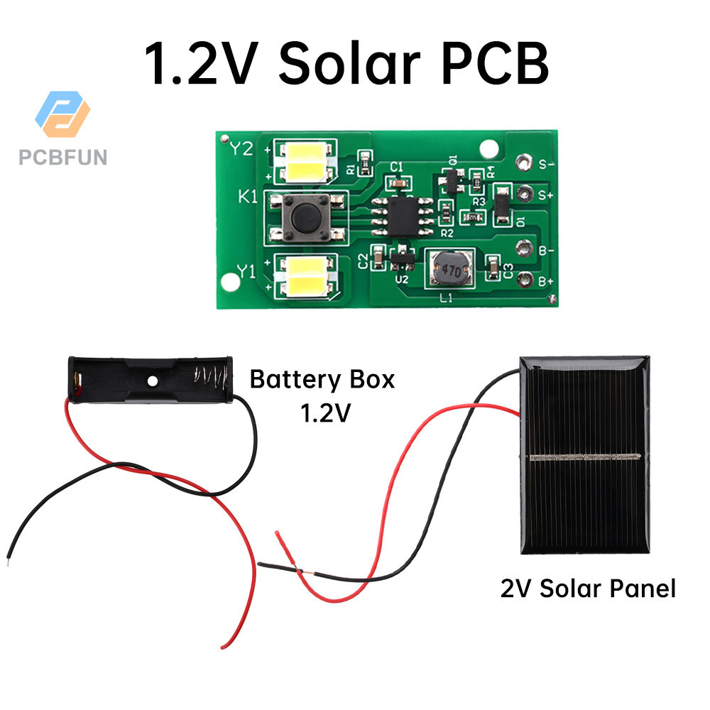 Pcbfun 1.2V Bi-Color White + Warm Solar Light Circuit Board Solar Lawn ...
