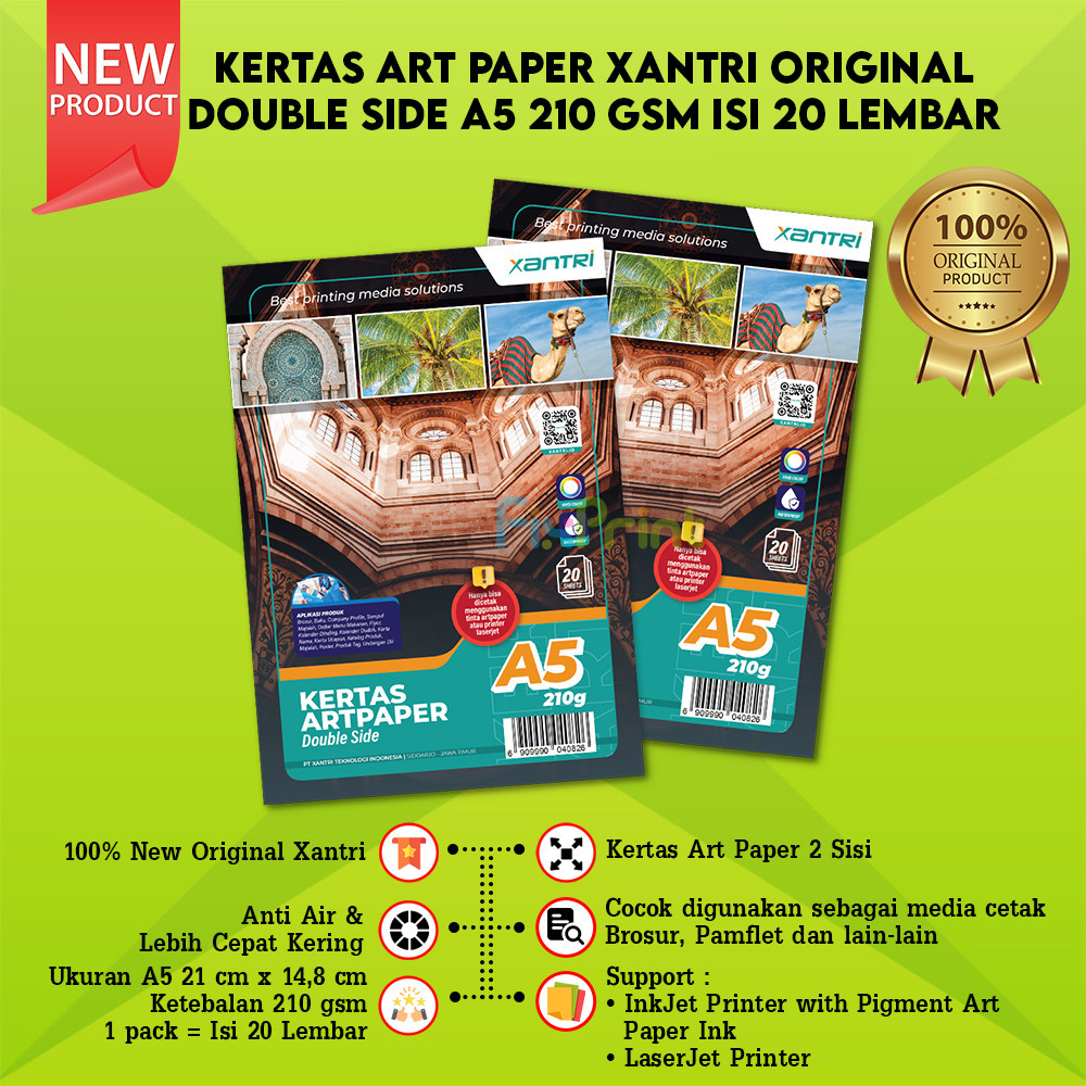 50 sheets Photo Art Paper A5 210gsm 210 gsm Print Double Side Anti Fade ...