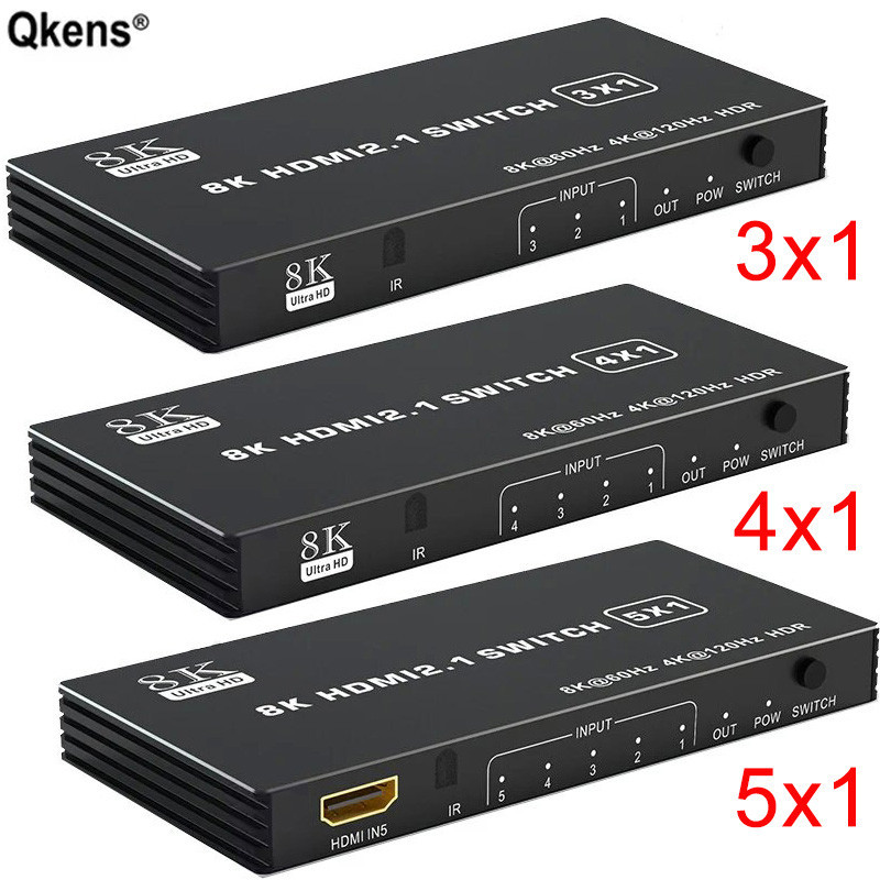 8K 60Hz 3x1 4x1 5x1 HDMI 2.1 Switch 4K 120Hz HDMI Switch HDR 3 4 5 in 1 ...