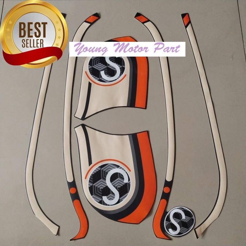 2021 honda scoopy motorbike Sticker Striping Sticker, navy blue, list ...