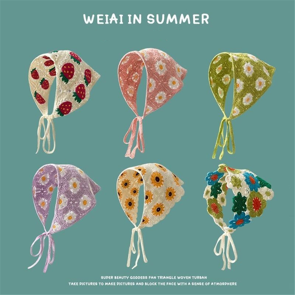 Beautiful Colorful Triangle Turban Head Kerchief Cotton Hair Bandana ...