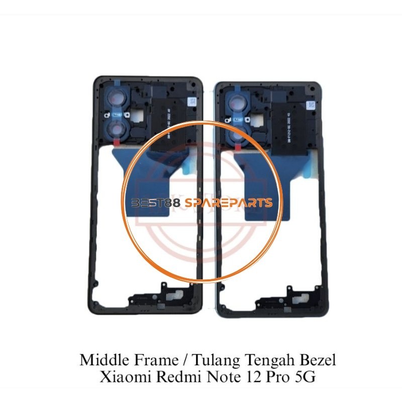 Bezel MIDDLE BONE - XIAOMI REDMI NOTE 12 PRO 5G MIDDLE FRAME - SIDE ...