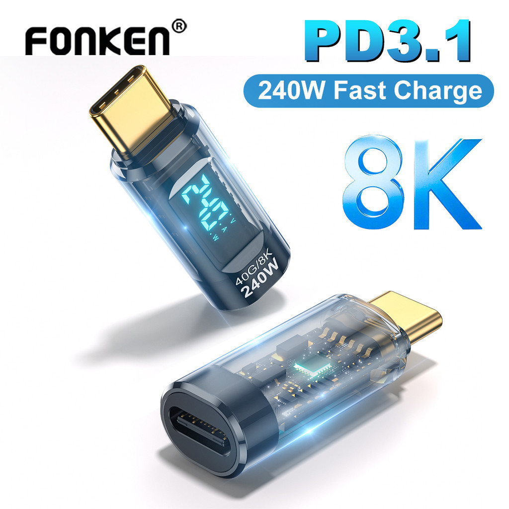 Fonken 240W USB C Extender with LED Display Digital Wattage Meter ...