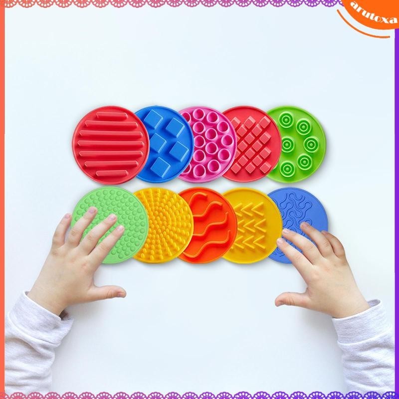 [Arutoxa] Sensory Pads, 10 Pieces, Mats, Textured Sensory Discs ...