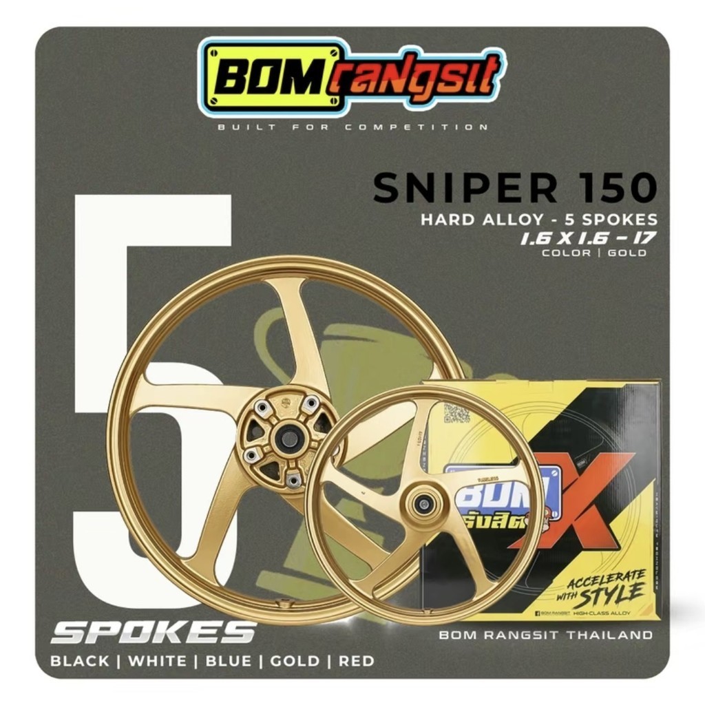BOM RANGSIT 5 Spokes Hard Alloy Mags Sniper 150 Motorcycle Parts ...