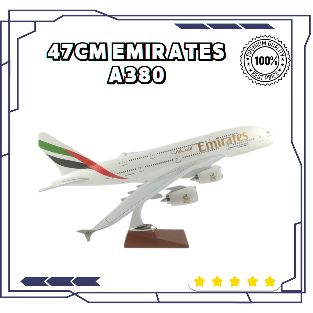 47cm Emirates Airlines Airbus A380 Metal Aircraft Replica Diecast ...