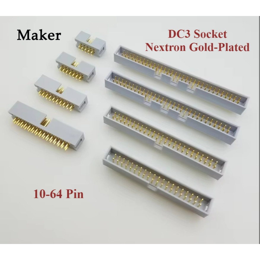 5/2/1 Pieces LOT DC3 Socket Connector Nextron Gold-Plated Gray IDC JTAG ...