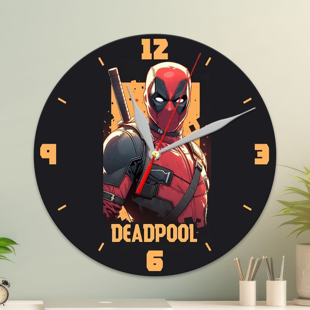 KAYU Mdf Deadpool Wall Clock - Marvel Deadpool X-Men - Living Room ...