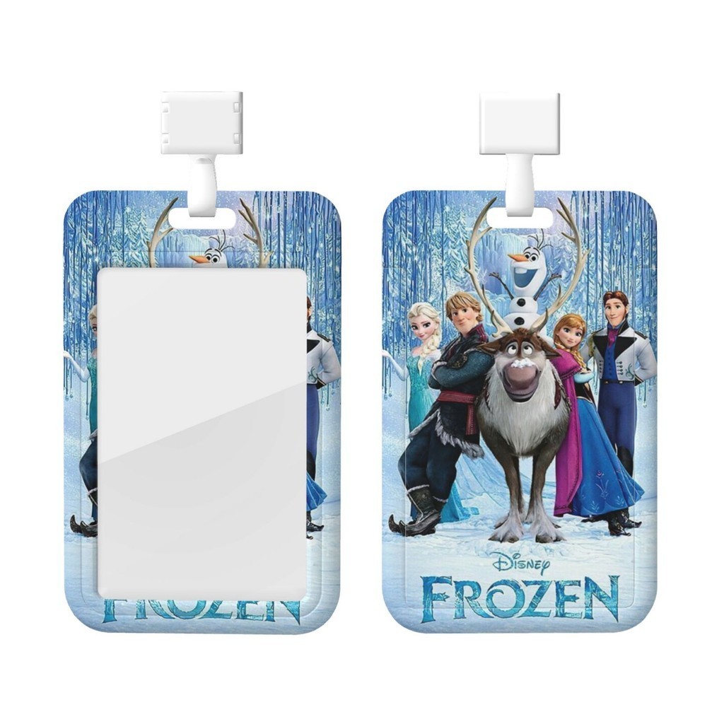 Frozen ID Card Badge Holder Badge Lanyard Cartoon Anime Card Case Name ...