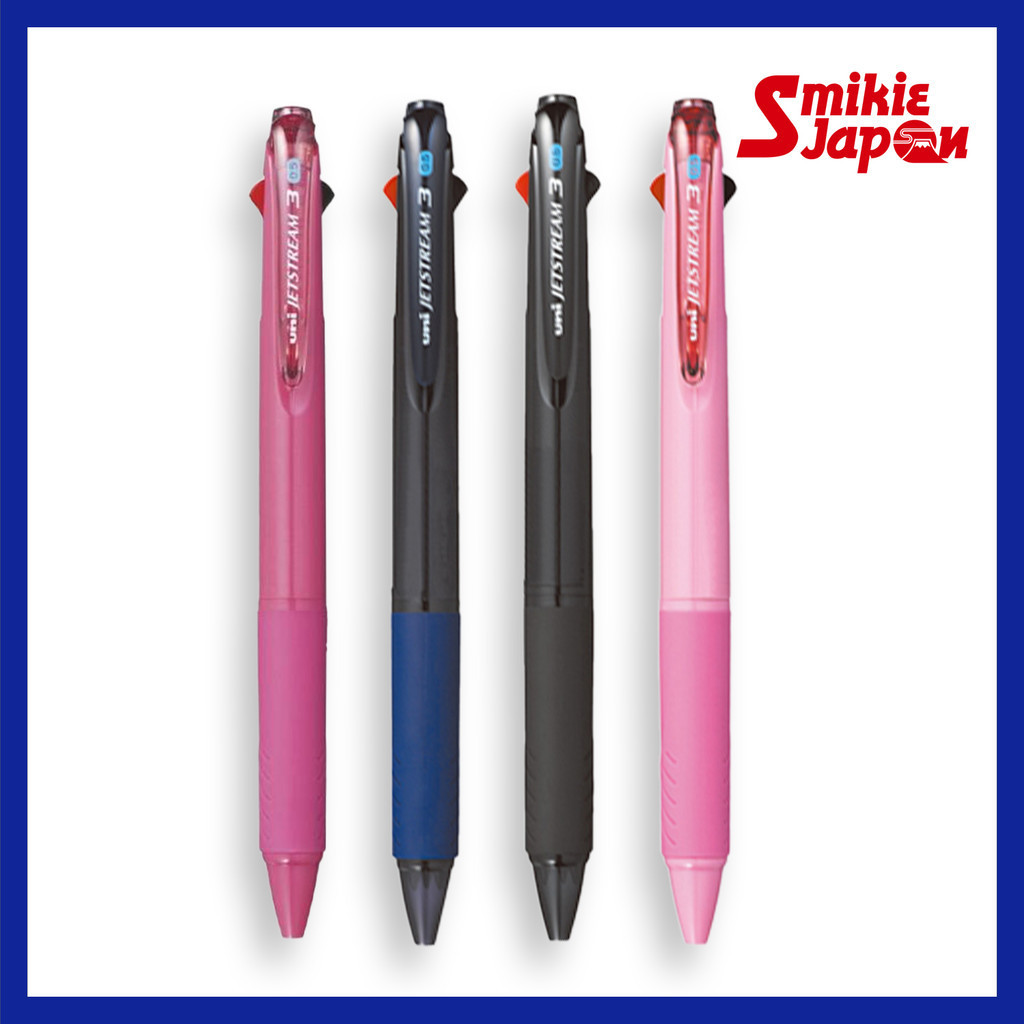 Uni Jetstream 3 Color Ballpoint Pen 0.5mm Transparent Black/Transparent ...