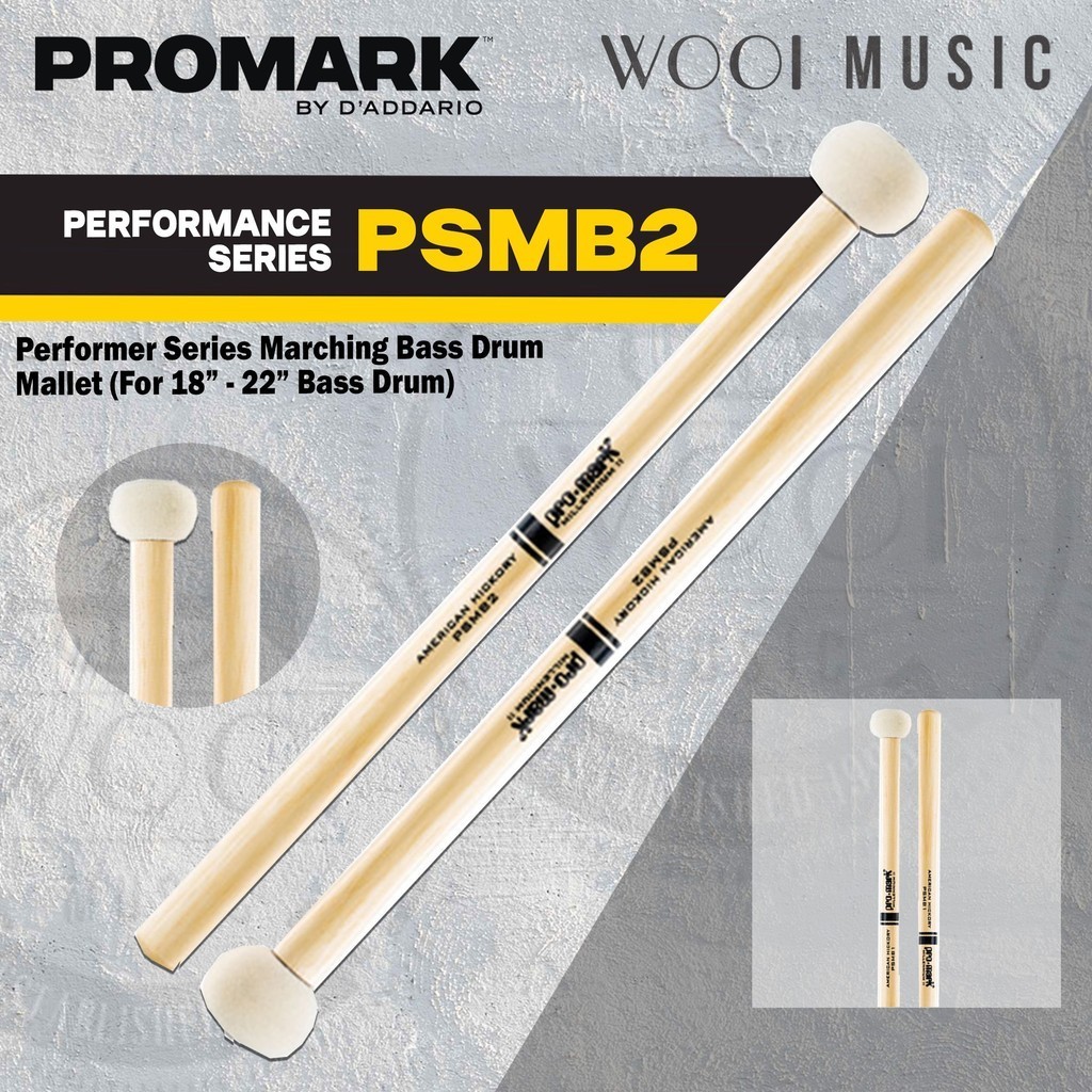 ProMark PSMB2 Performer Series Marching Bass Drum Mallet (For 18” - 22” Bass Drum) - | Shopee ...