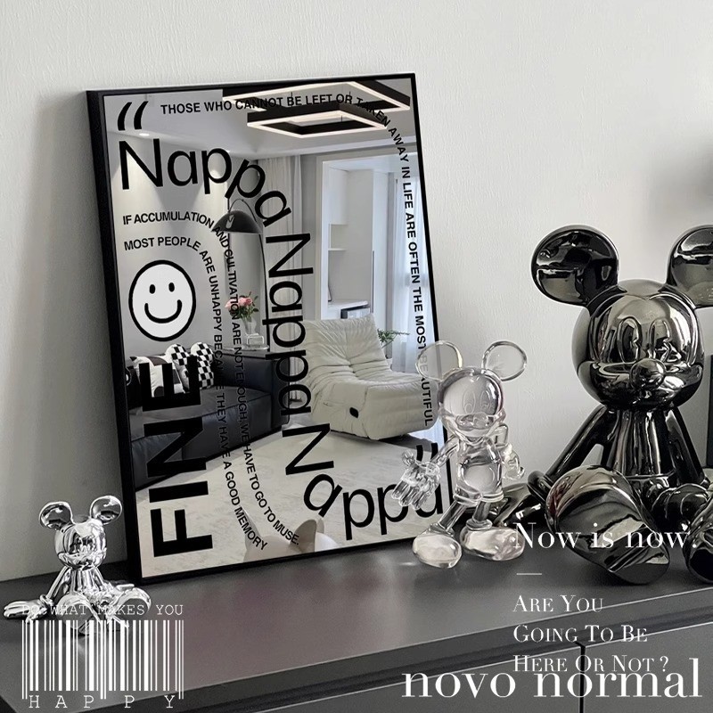 Black and White Art Letter Poster Mirror Decorative Painting High Sense ...