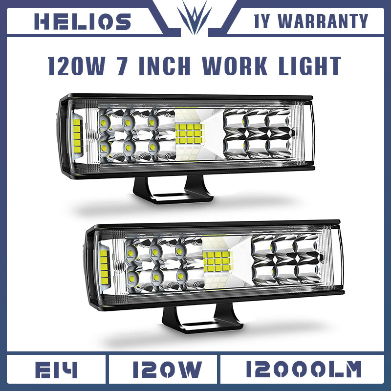 Helios 7 Inch LED Pod Light Strip 6000LM 6500K Flood Spot Fog Beam ...