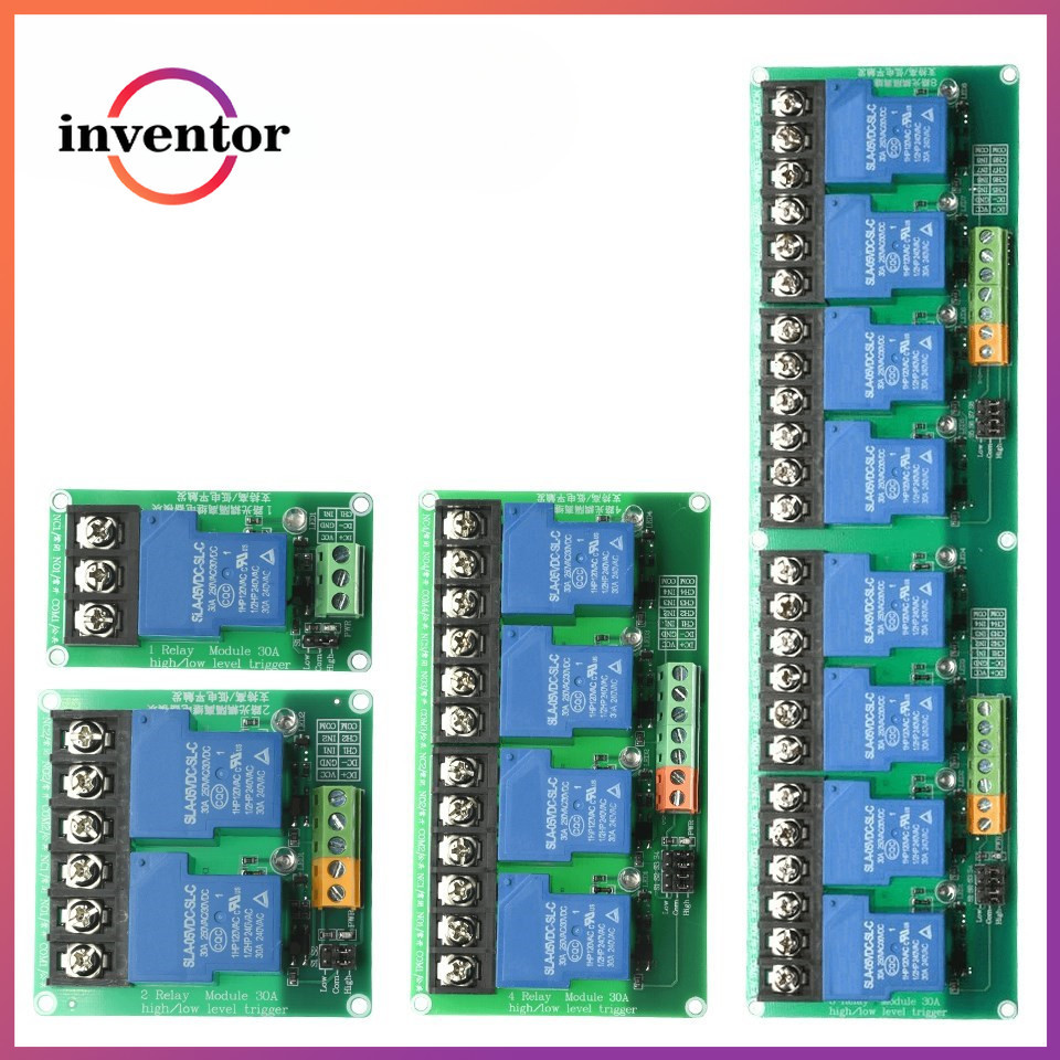 1 2 4 8 Channel Relay Module 30A With Optocoupler Isolation 5V 12V 24V Supports High And low ...