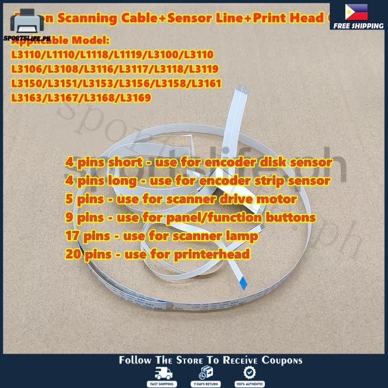 1set Print Head & Sensor Flex Cable for Epson L3220 L3250 L3110 L3210 ...