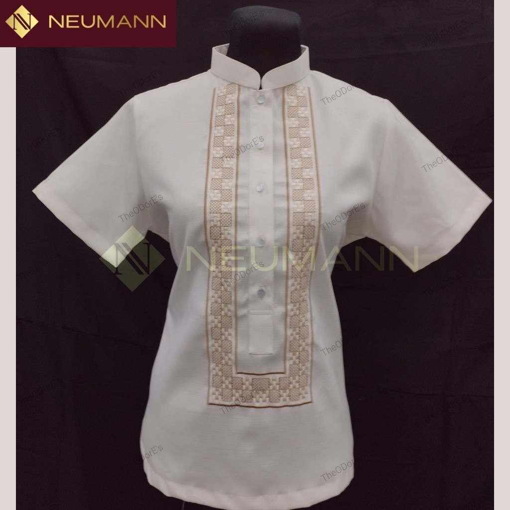 NEUMANN LINEN LADIES OFFICE BARONG Off White | Shopee Philippines