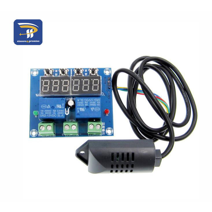 DC 12V LED Digital Thermostat Temperature Humidity Control Thermometer Hygrometer Controller ...