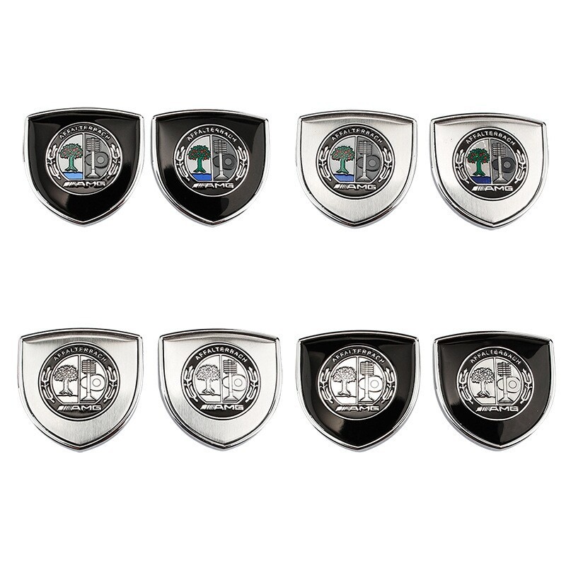Metal side emblem for Mercedes Benz Shield logo sticker C pillar badge ...