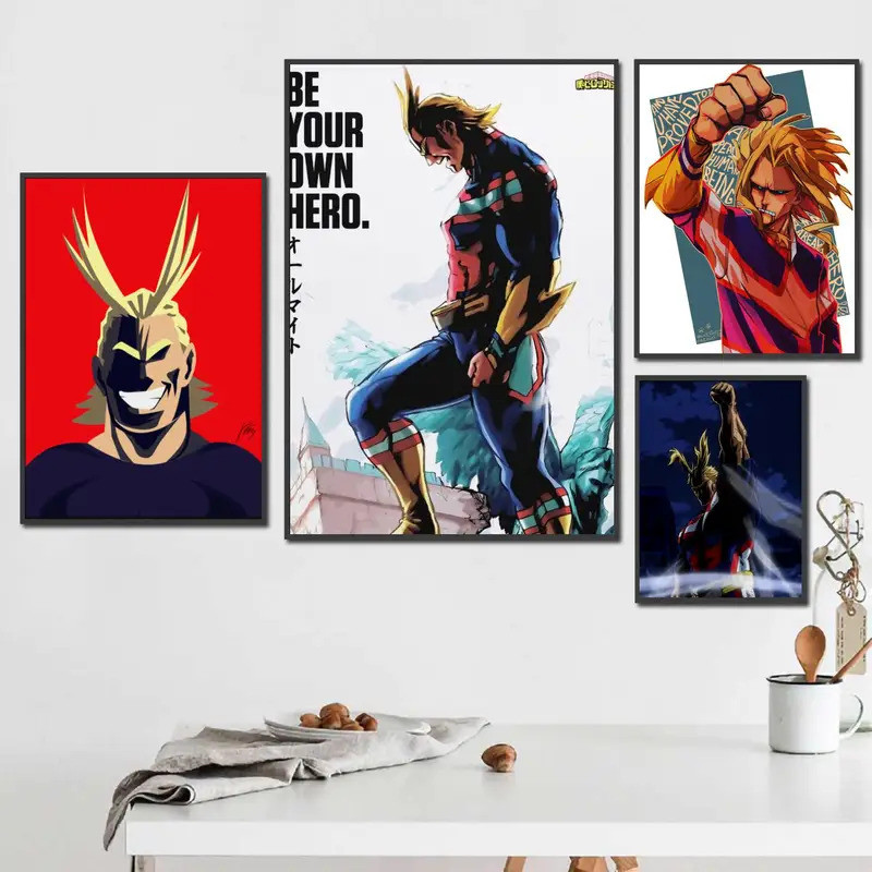 Anime Academia All Might cartoon 24x36 Decorative Canvas Posters Room ...