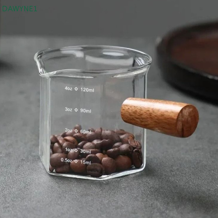 DWAYNE1 Espresso Measuring Cups, 120ml Glass Milk Jug, Hexagon Double ...