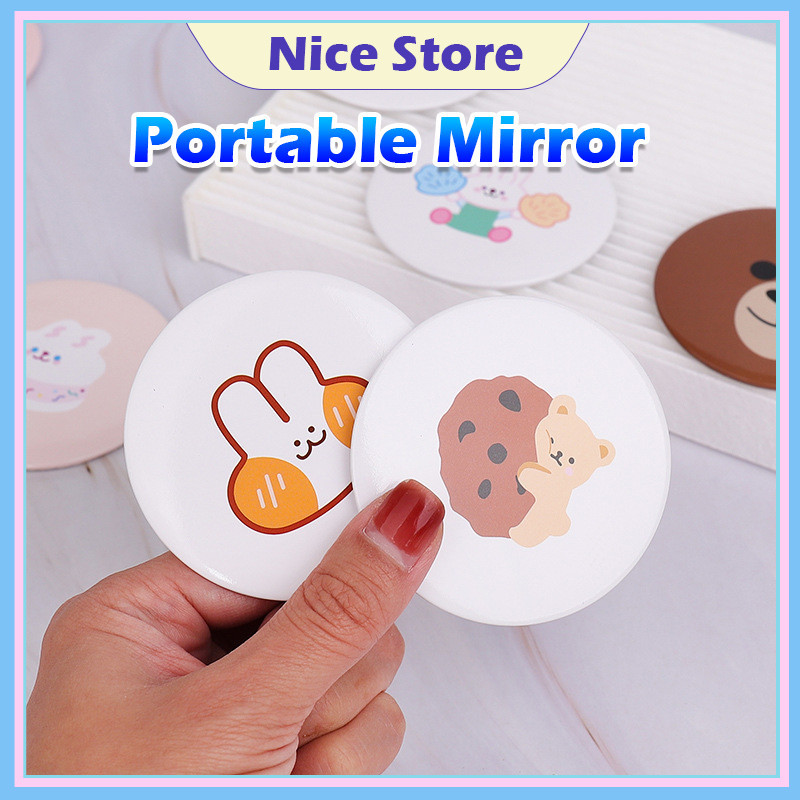 NICE Small Mini Mirror Cute Little Rabbit Cartoon Portable Circular ...