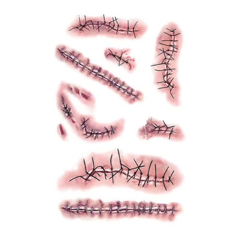 Halloween Stickers Fake Scar Imitation Wound Suture Tattoo Sticker One ...