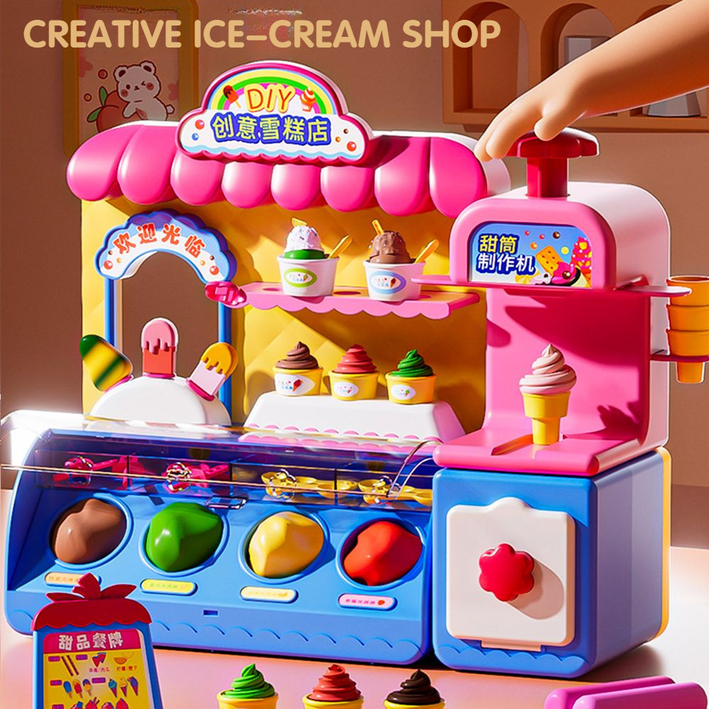 Non-toxic Clay Ice Cream Maker Kids Toys Ice Cream Parlour Clay Tools ...