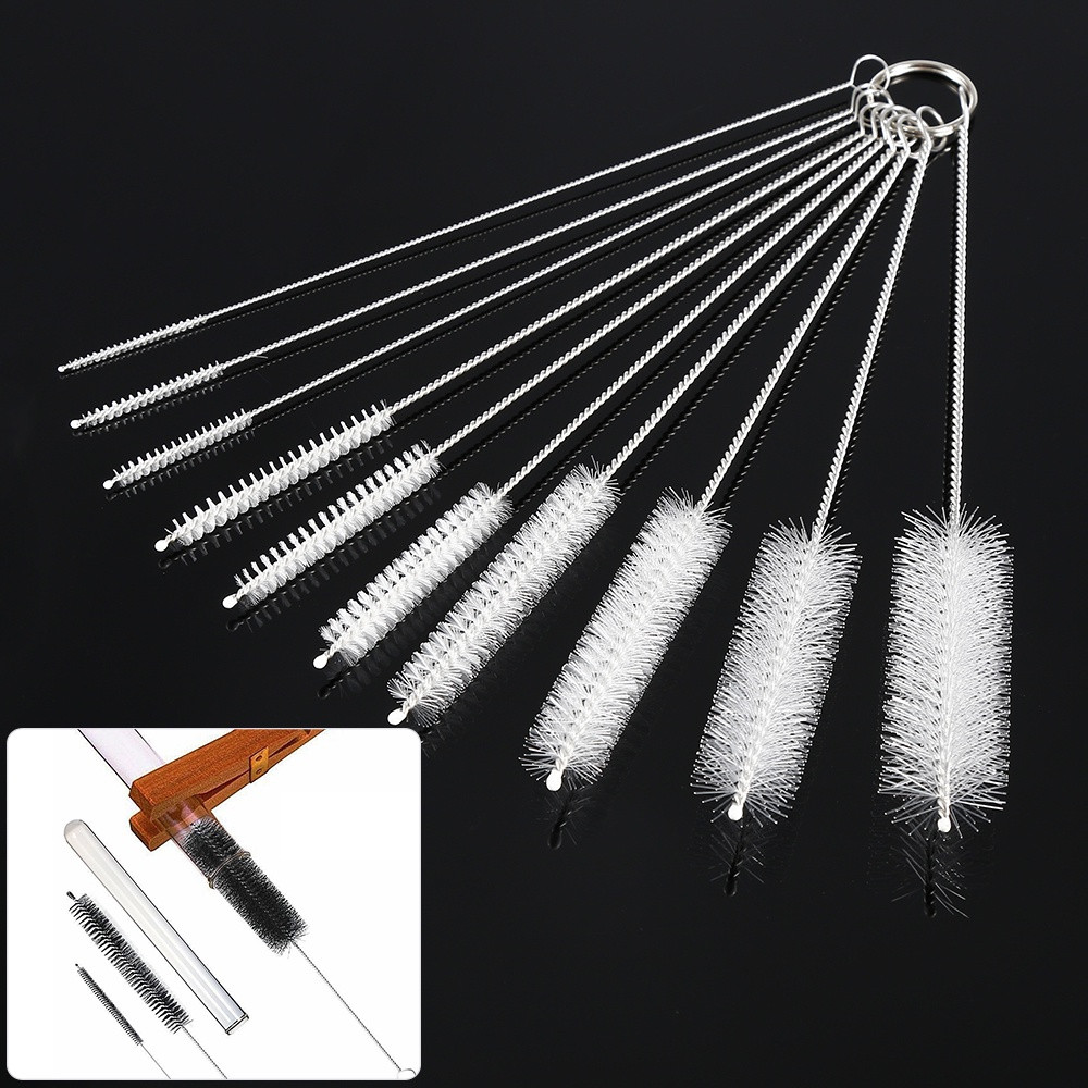 10Pcs/set Nylon Cleaning Brush Set Test Tube Bottle Straw Washing ...