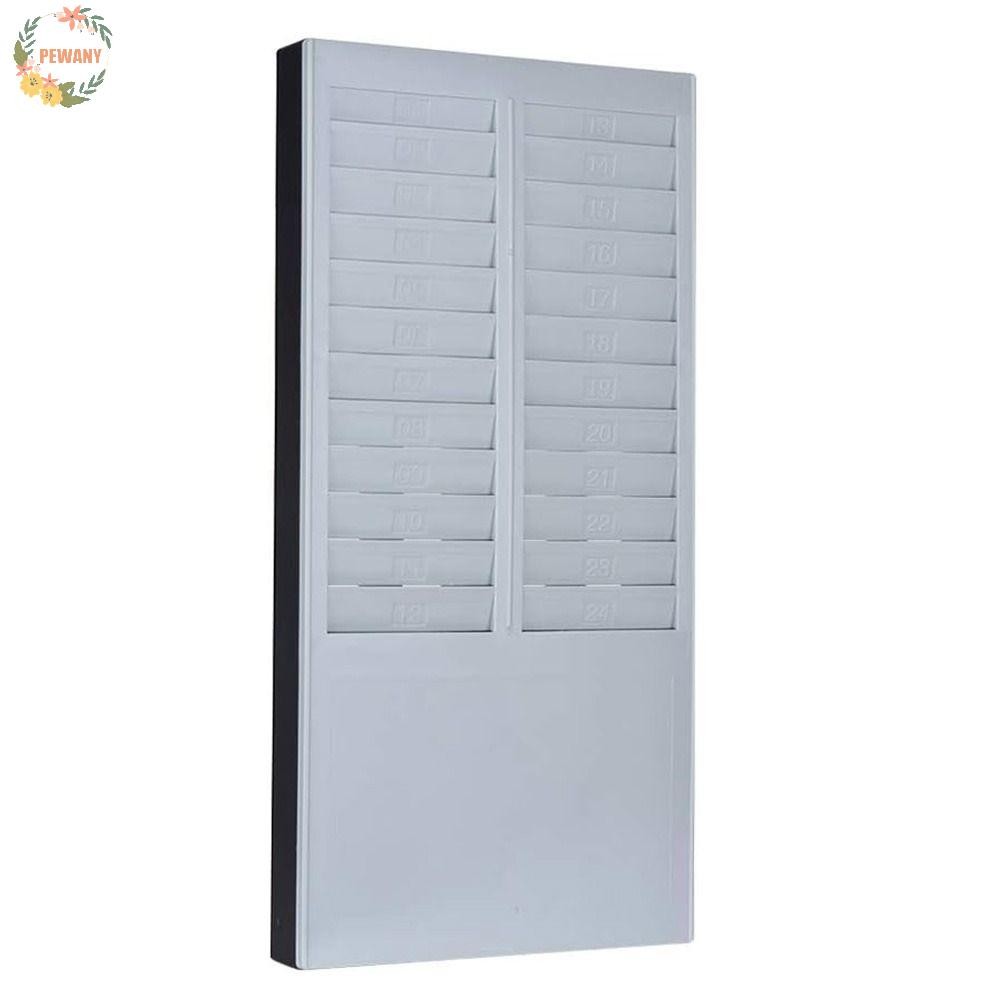 PEWANYZZ Time Card Rack, 24 Slots Plastic Time Card Organizer Holder ...