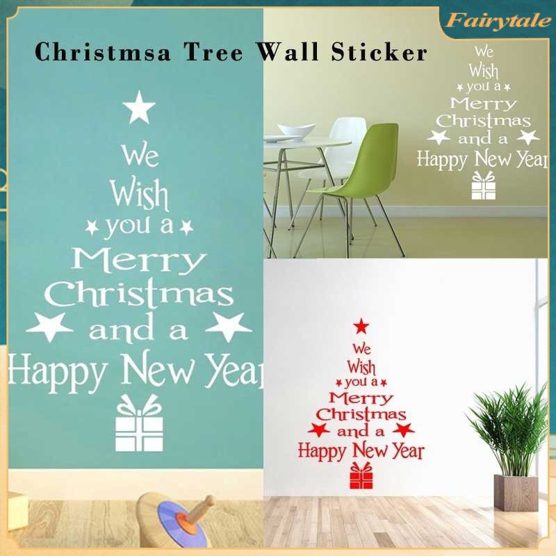 Merry Christmas Wall Window Sticker New Year Creative Christmas Tree ...