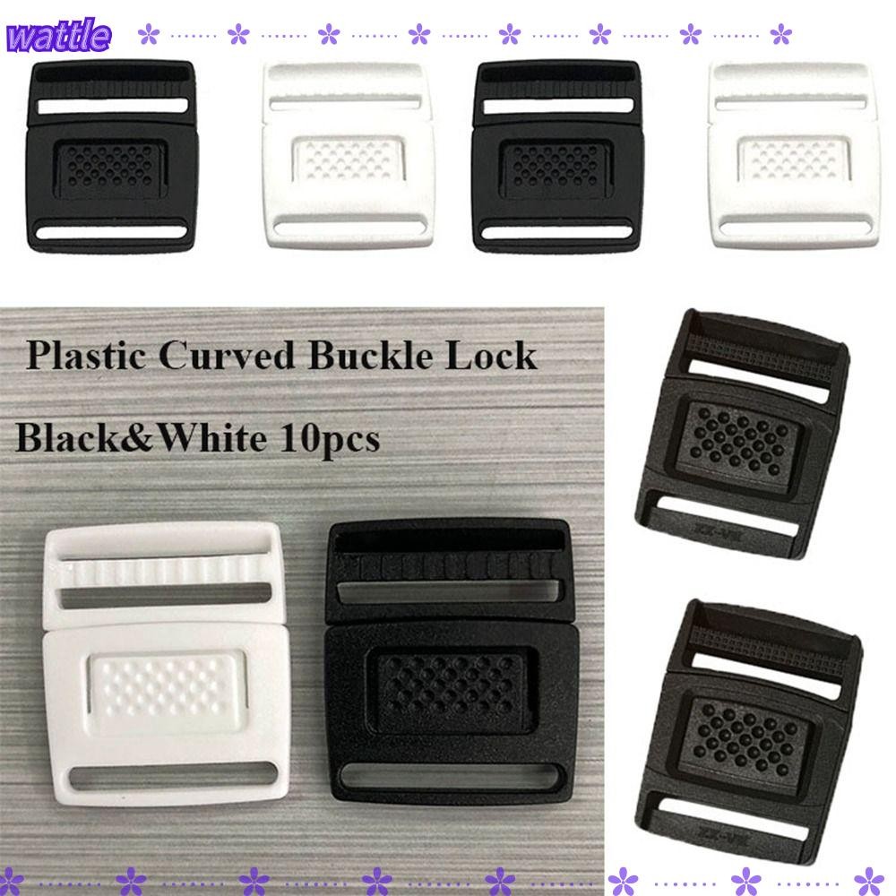 WATTLE 10pcs Travel Bag Buckles, Black&White Plastic Curved Buckle Lock ...