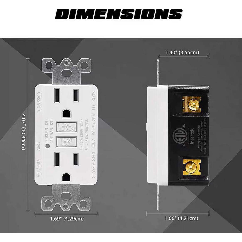American GFCI Earth Leakage Protection Socket Ground Fault Protection ...