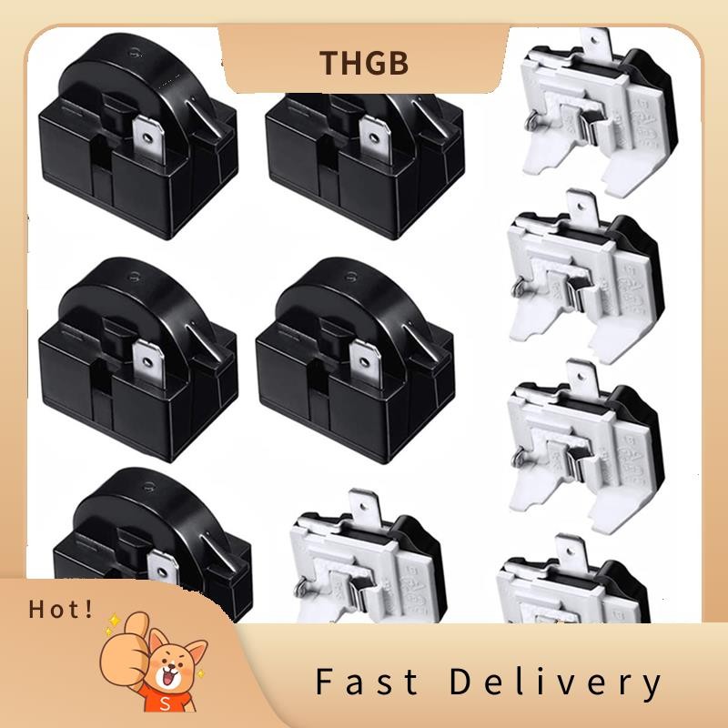 Refrigerator Compressor Relay and Overload Kit 5 Sets,QP2-4R7 4.7 Ohm 1 ...