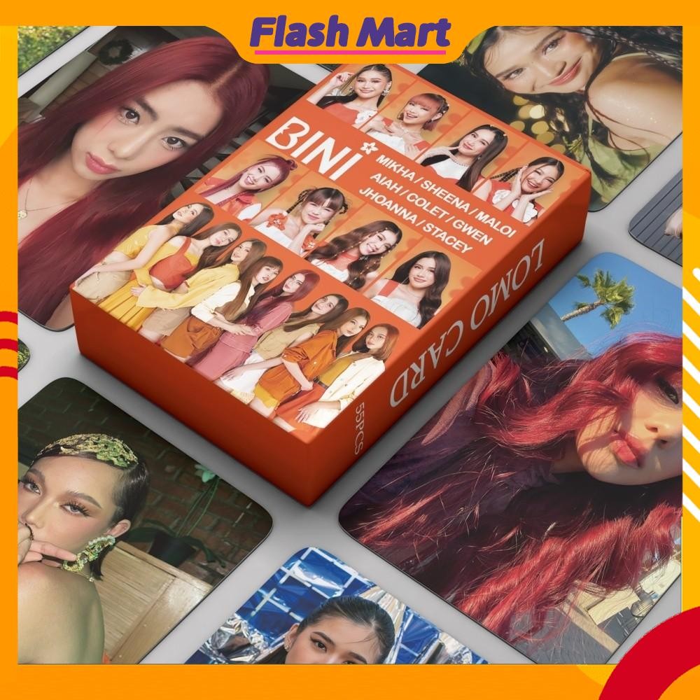 55Pcs/Box BINI Photocards Orange Jollibee LOMO Card Bini Idol ...