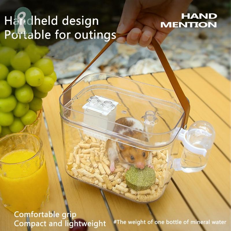 GMARTY Hamster Outdoor Carrier Cage Portable Hamster Cage Transparent ...