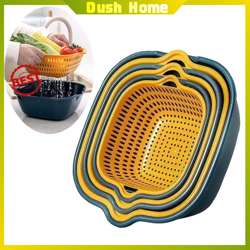 6pcs/Set Household Kitchen Sink Vegetable Drain Basket Fruit Washing ...
