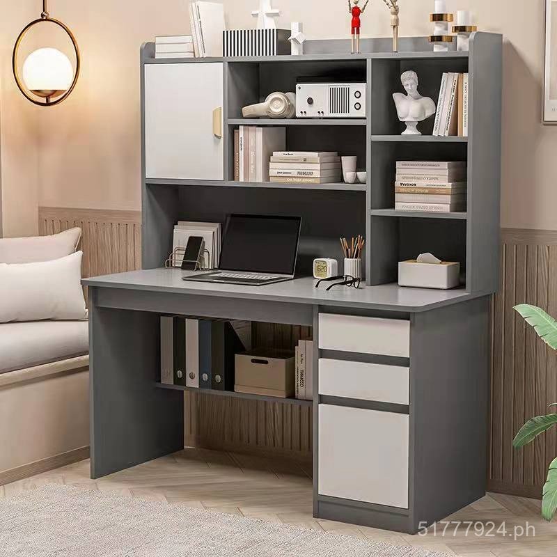 Computer Desk Desktop Home Desk Bookshelf Integrated Desk Simple ...