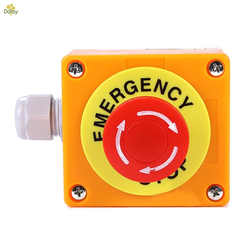 Red Sign Emergency Stop Push Button Sturdy Plastic Shell E-Stop Push ...