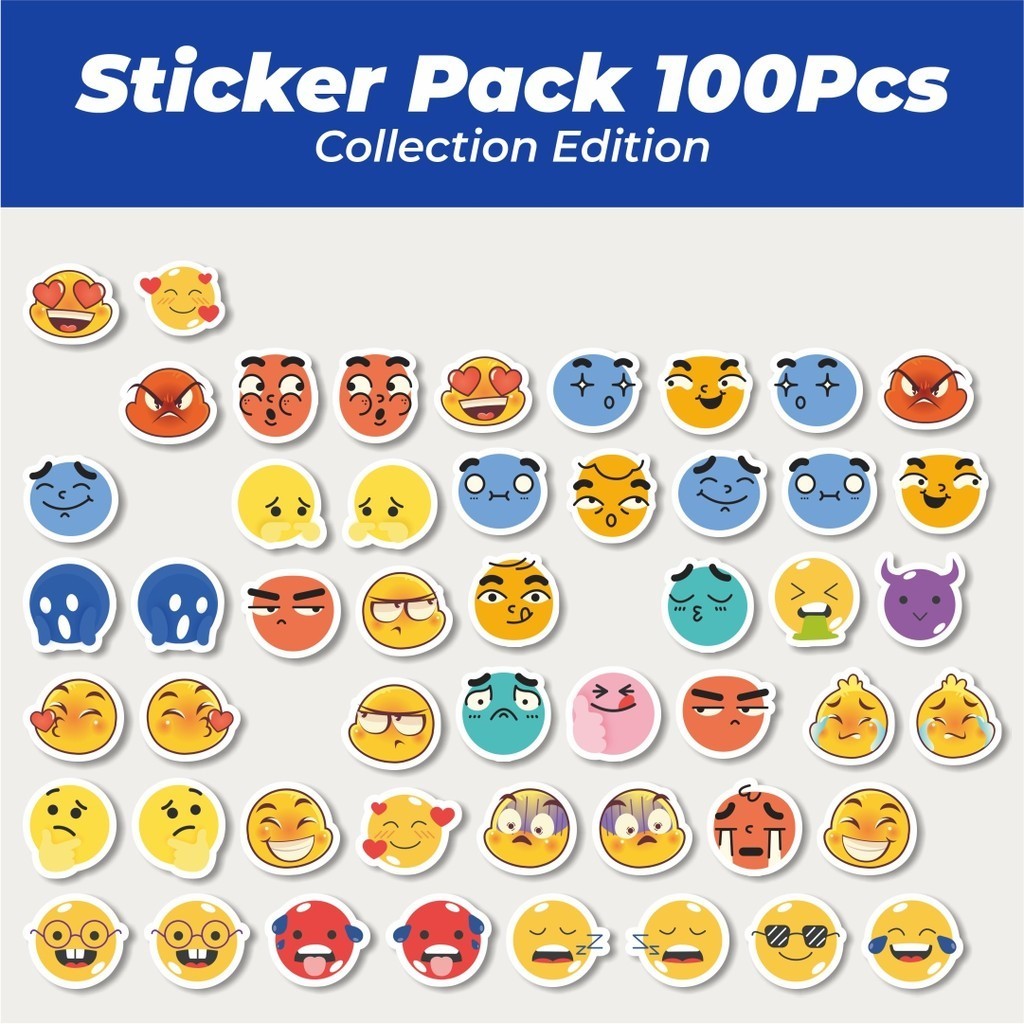 HP Hot Cartoon Emoticon Stickers Cute Waterproof Stickers Adhesive ...
